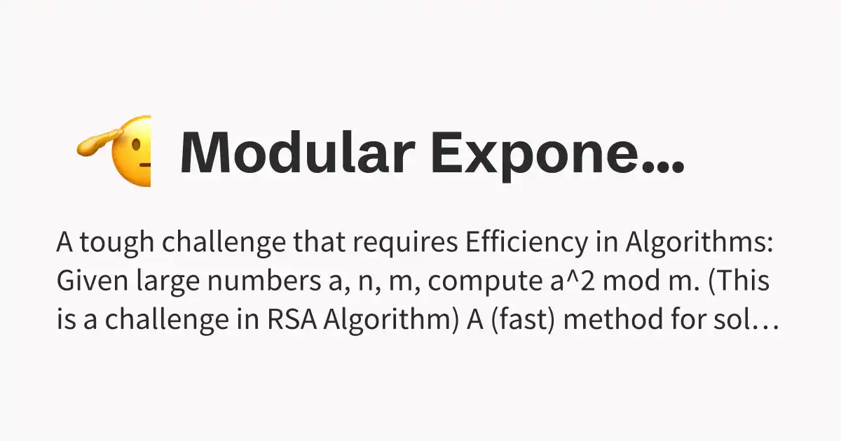 Modular Exponentiation